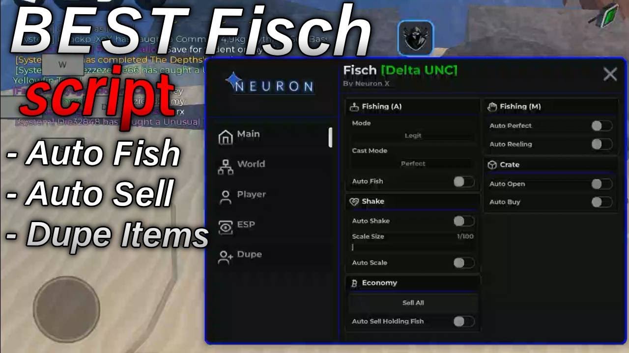 BEST Fisch Script Auto Fish, Auto Sell, Dupe Items | Pc & Mobile ...