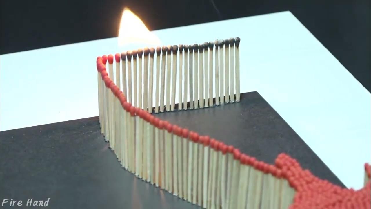 Amazing Match Chain Reaction Fire Domino Effect - YouTube