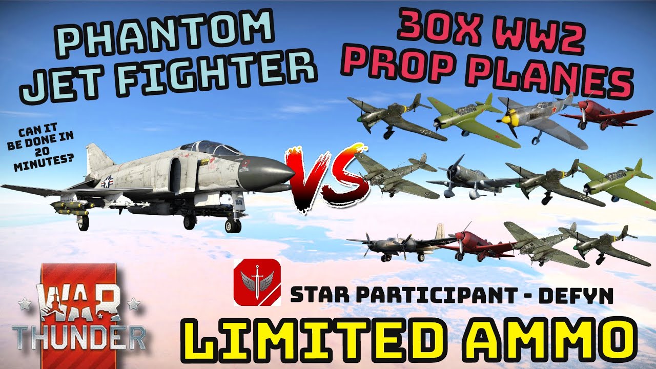 PHANTOM VS 30x WW2 PROP PLANES - Limited Ammo + 20 minutes - WAR ...