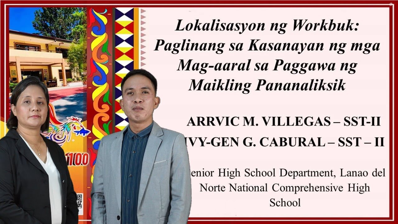 LOKALISASYON NG WORKBUK: PAGLINANG SA KASANAYAN NG MGA MAG-AARAL SA ...