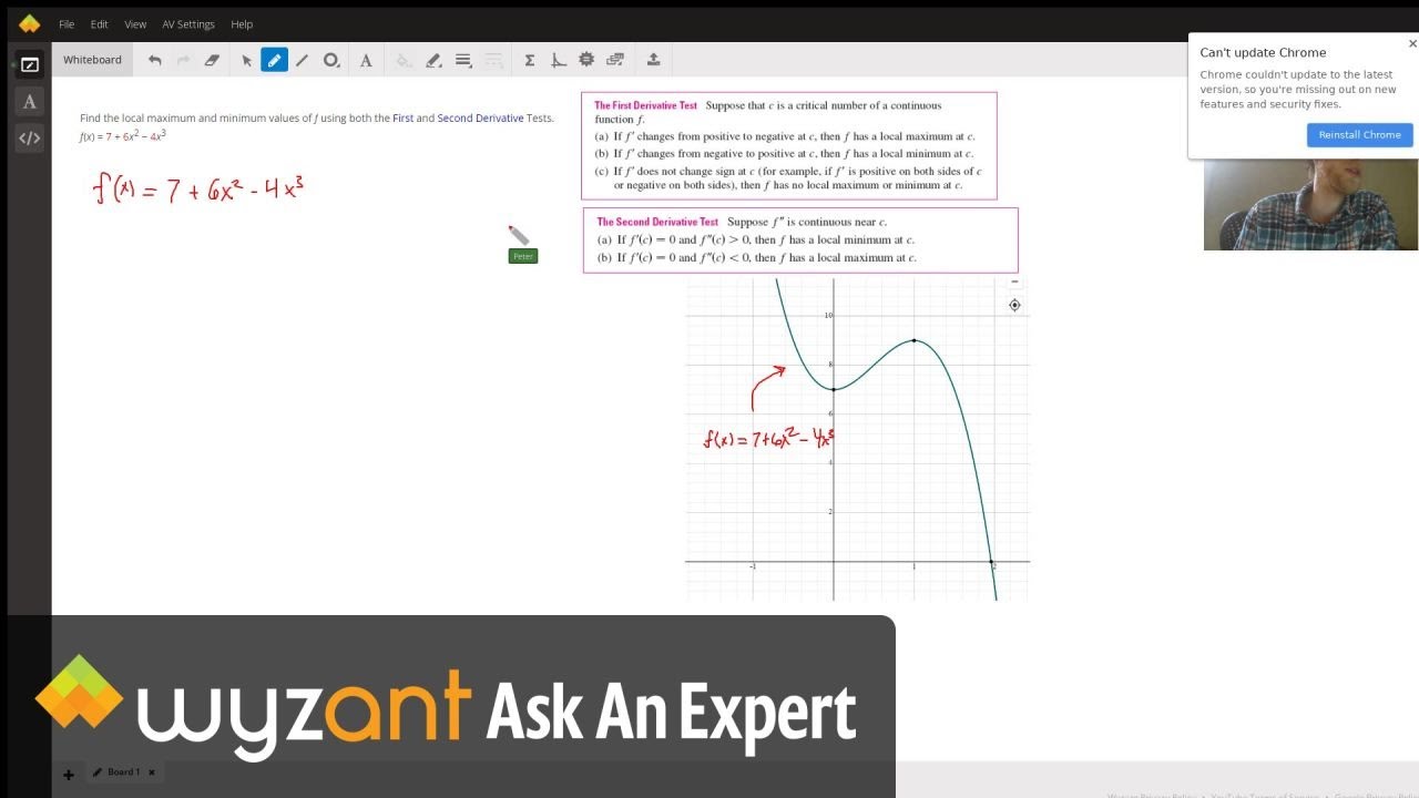 Find the local maximum and minimum of a function using the first and ...