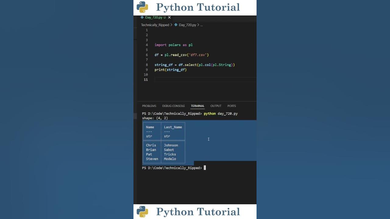 Polars One-Liner to Filter Columns by Dtype | Python Tutorial - YouTube