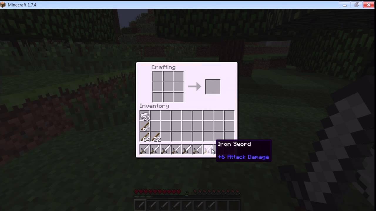 How to make Iron Sword in Minecraft - YouTube