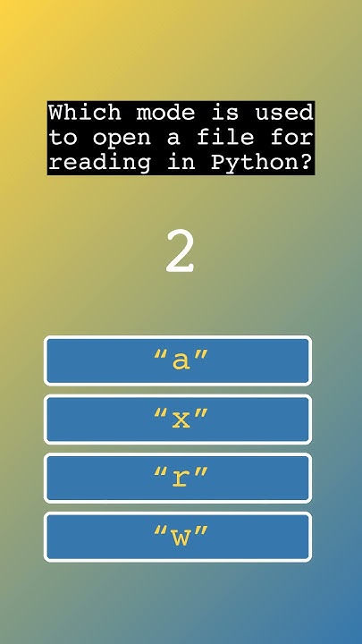 Which Mode Is Used To Open A File For Reading In Python Coding Pythonquestions Youtube