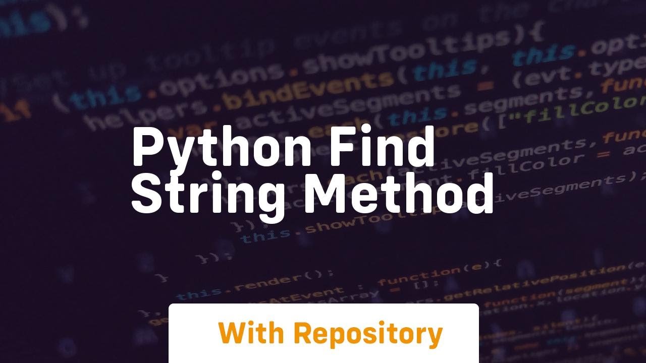 python find string method - YouTube
