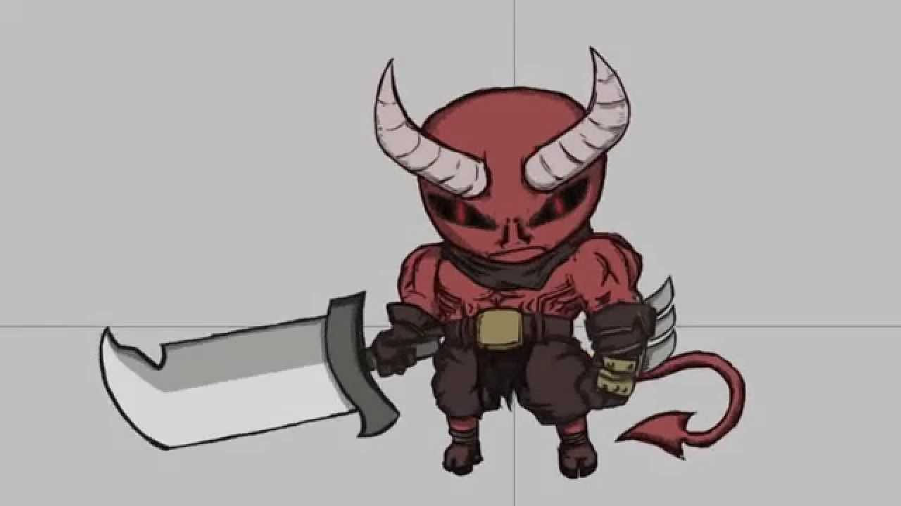 2d animation - demon warrior - YouTube