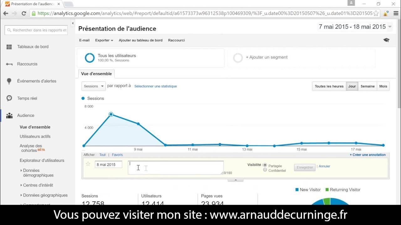 Comment ajouter une annotation dans Google Analytics - YouTube
