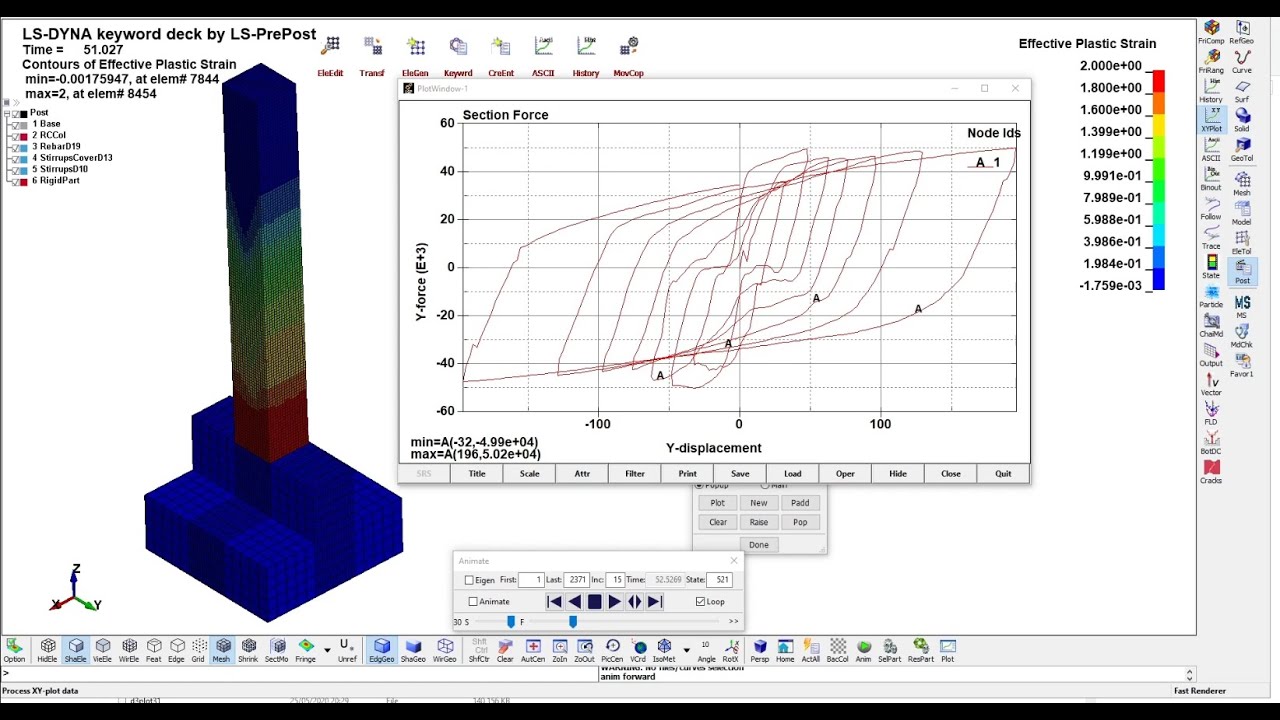 LS-DYNA: Simulating Cyclic Test for A Reinforced Concrete Column Using ...