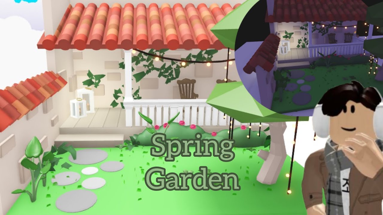 BEAUTIFUL SPRING GARDEN IN ADOPT ME! 4 season build battle! - YouTube