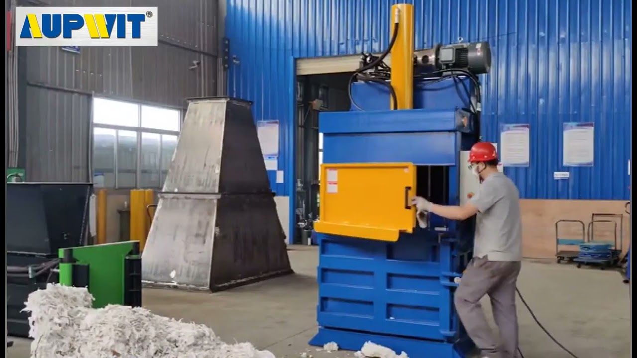 Cotton Vertical Baler Machine - YouTube