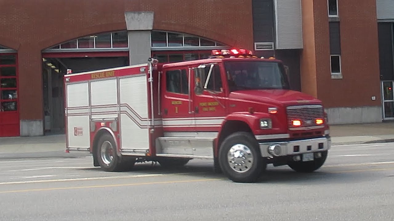 Port Moody (BC) Fire Engine & Heavy Rescue Responding 幕迪堡消防車和救助器材車緊急出動 ...