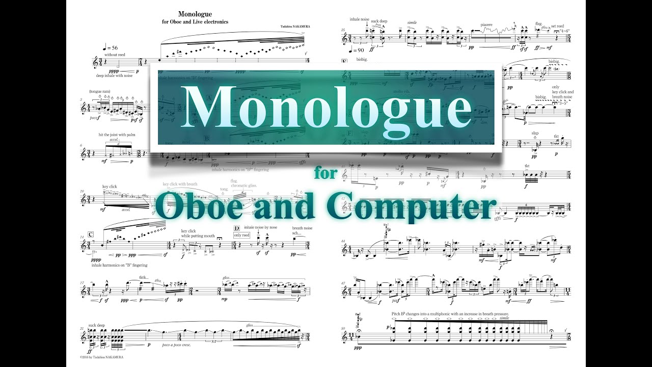 [ Monologue ] for Oboe and Computer (with Score) / Tadahisa NAKAMURA ...