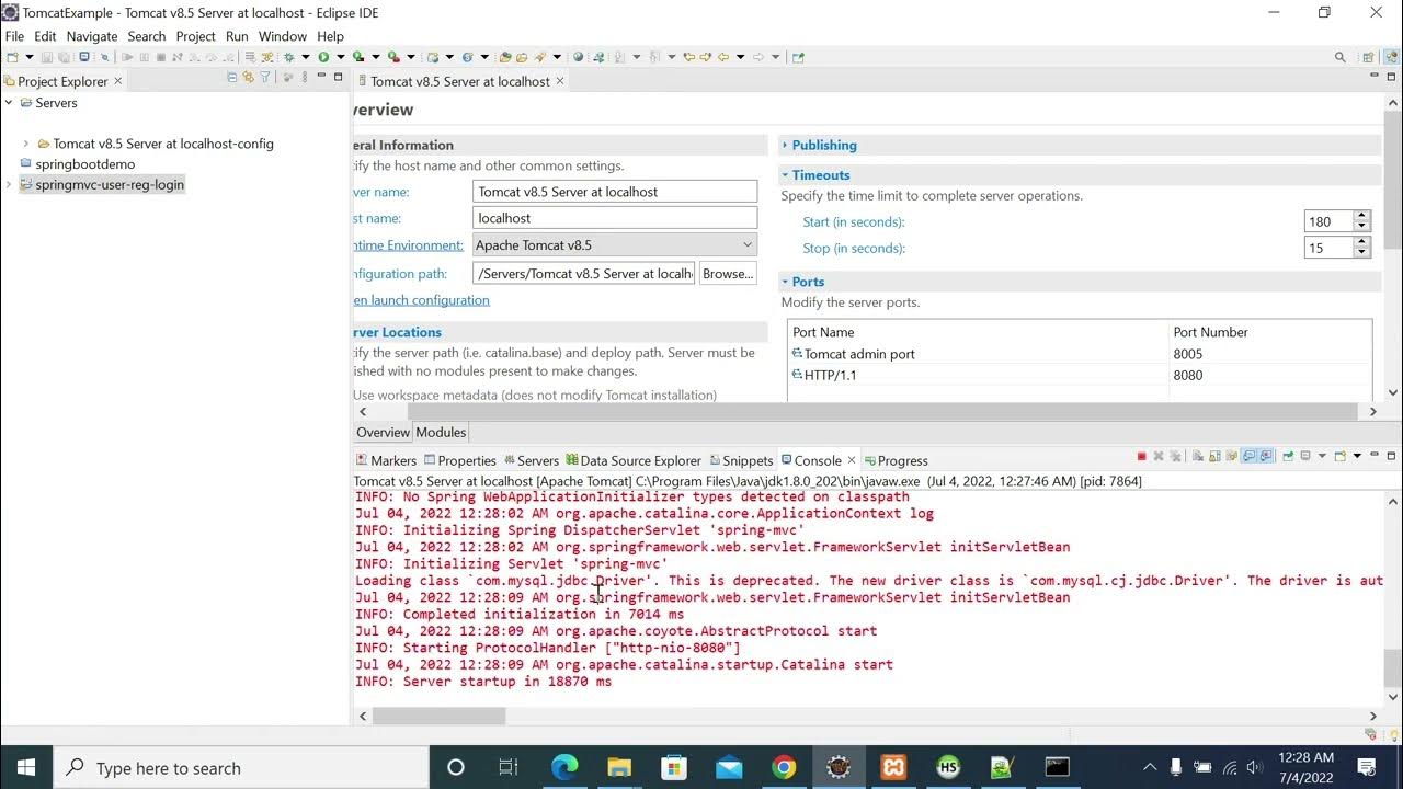 Server Tomcat Server at localhost was unable to start within 45 seconds - YouTube