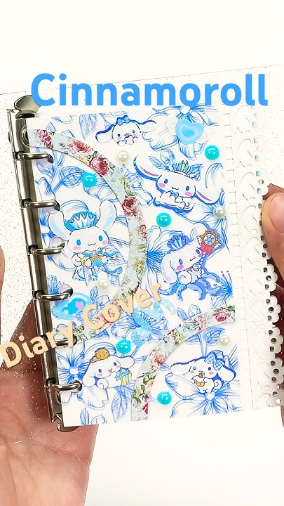 “Elegant Blue Diary Cover with Cinnamoroll Charm”🩵 #sanrio #cinnamoroll #sticker #diycrafts ...