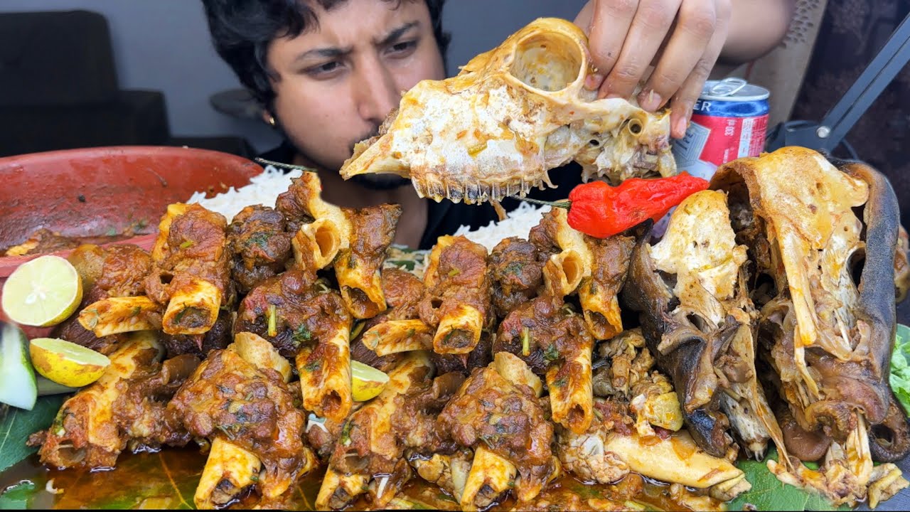 Woww💥 MUKBANG & RECIPE : FULL 1.5KG WELL COOCKED MUTTON HEAD ...