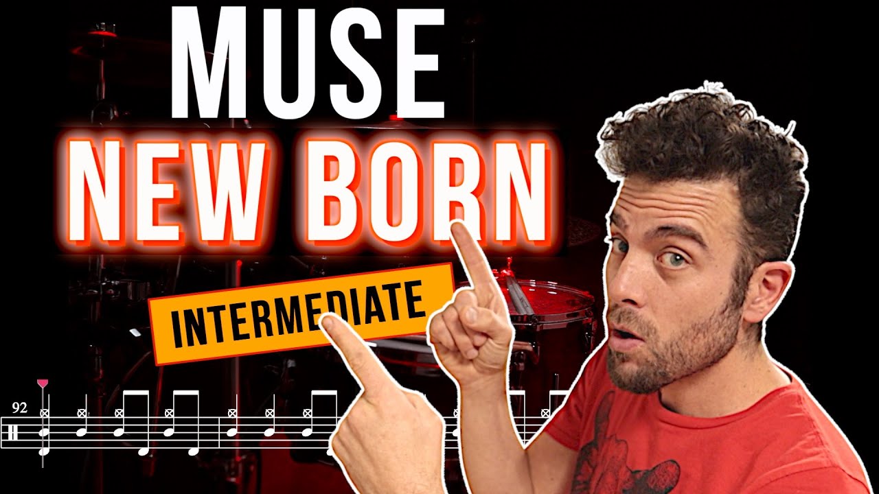 Muse - New Born - Drum cover (with scrolling drum sheet) - YouTube