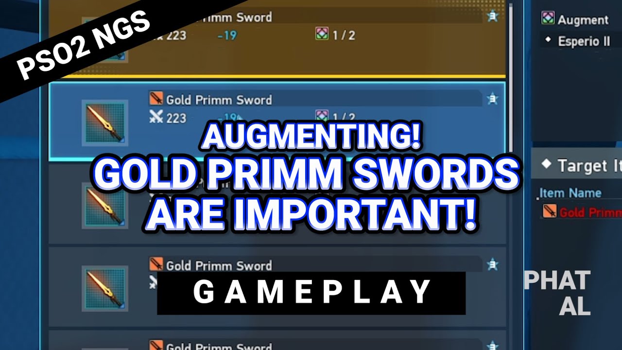 GOLD PRIMM SWORDS ARE IMPORTANT FOR AUGMENTING PHANTASY STAR ONLINE 2 ...