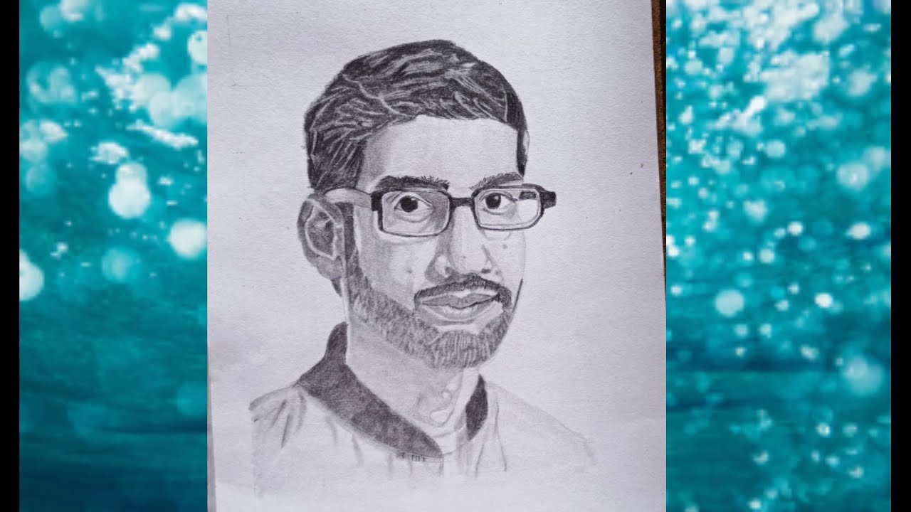 How to draw google CEO image |Google CEO birthday celebration drawing ...