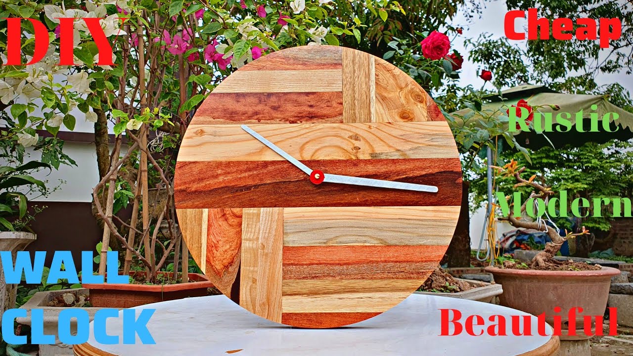DIY Wall Clock From Scrap Wood - Simple - Rustic - Modern And Cheap ...