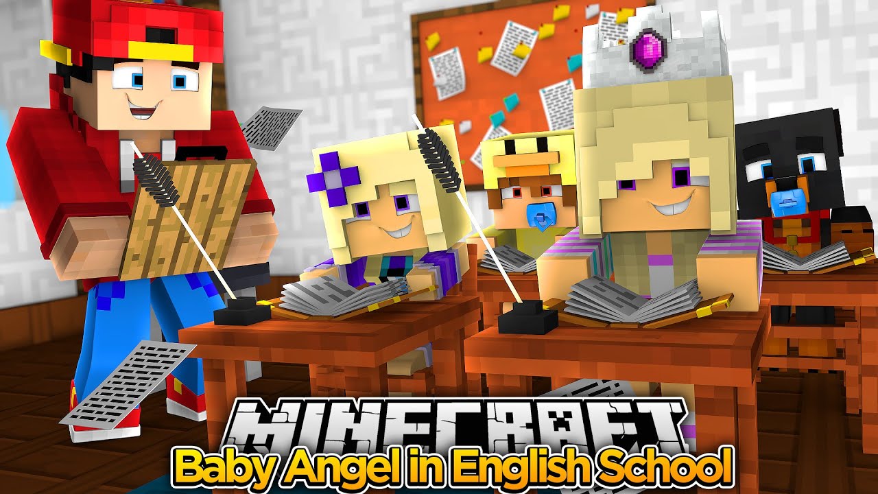 Minecraft Adventure - SCHOOL - BABY ANGEL CAN TALK!!! - YouTube