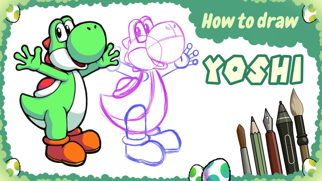 How to draw YOSHI - Step by Step Art Tutorial - YouTube
