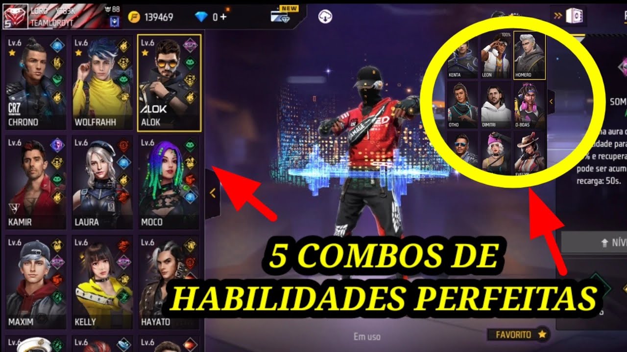 OS MELHORES COMBOS DE HABILIDADES DE PERSONAGENS FREE FIRE !! - YouTube