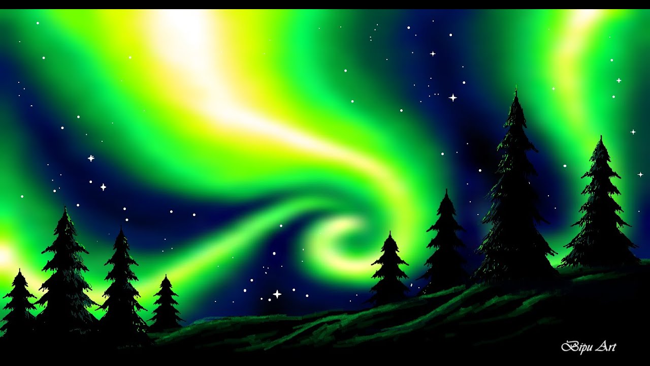 Night Sky Drawing on Ms Paint | Ms Paint Drawing | paint in computer ...