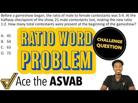 ASVAB Arithmetic Reasoning - Ratio Word Problem (Challenge Question ...