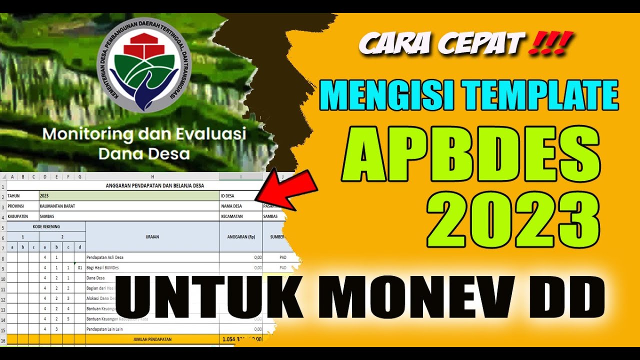 Cara Cepat Mengisi Template APBDes 2023 di Monev DD - YouTube