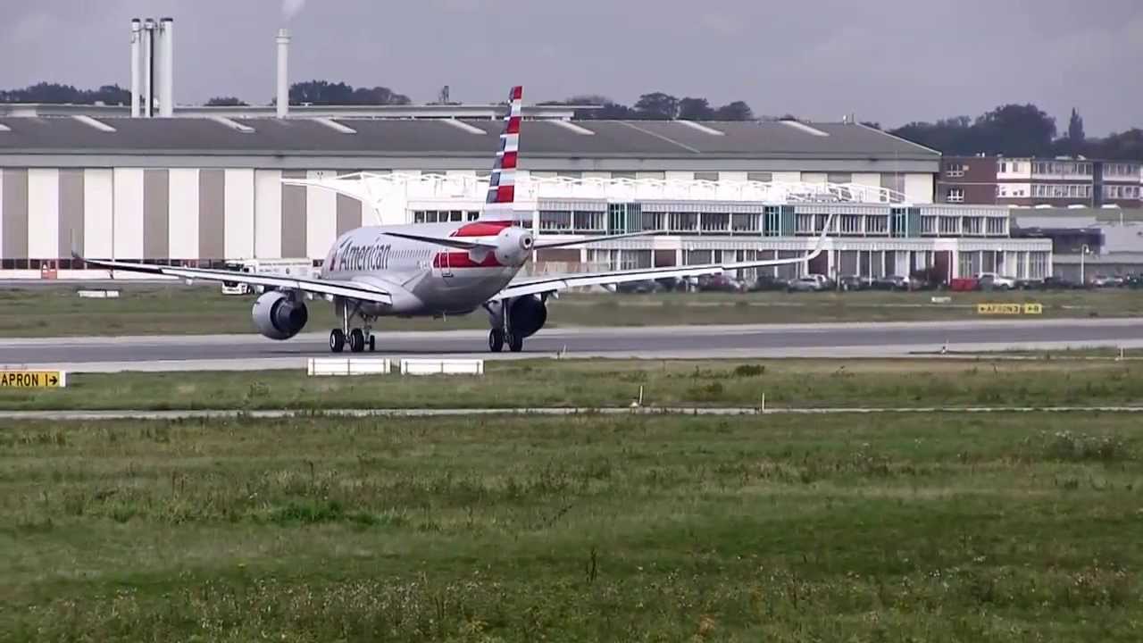 Airbus A319 Sharklets -Take Off at XFW / American Airlines - YouTube