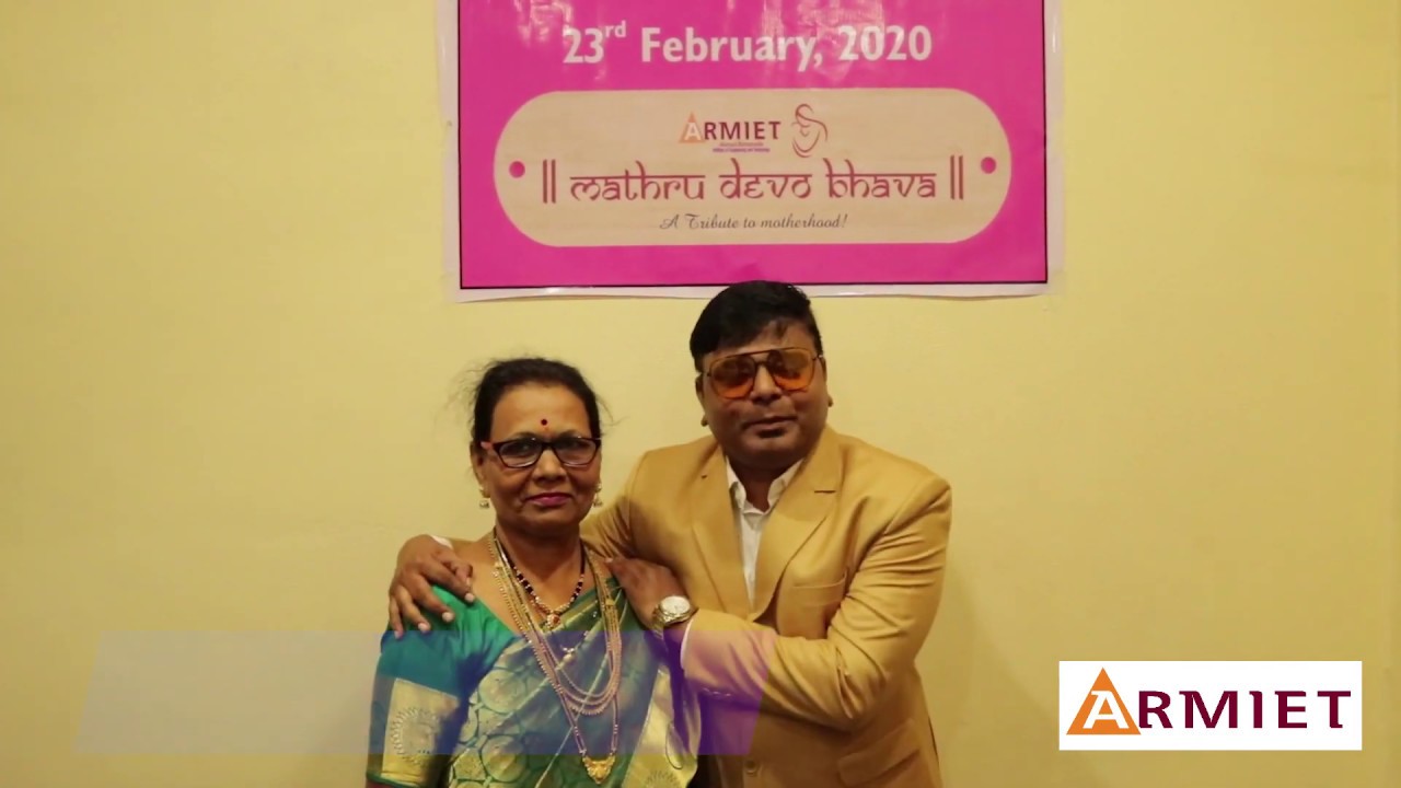 Mr. Rahul Ingle with his mother at Armiet Mathru Devo Bhava 2020 - YouTube