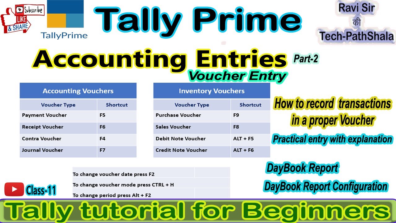 Voucher entry Journal Entry (Accounting entry) Part-2 in Tally Prime # ...