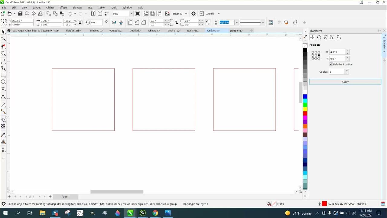 Corel Draw Tips And Tricks Transform Docker Position Part 2 Youtube
