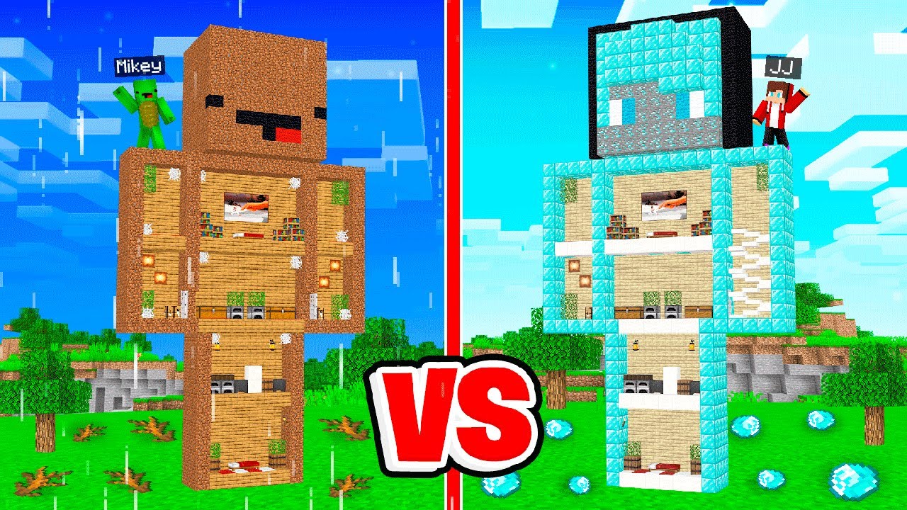 JJ's RICH Statue vs Mikey's POOR Statue Survive Battle in Minecraft ...