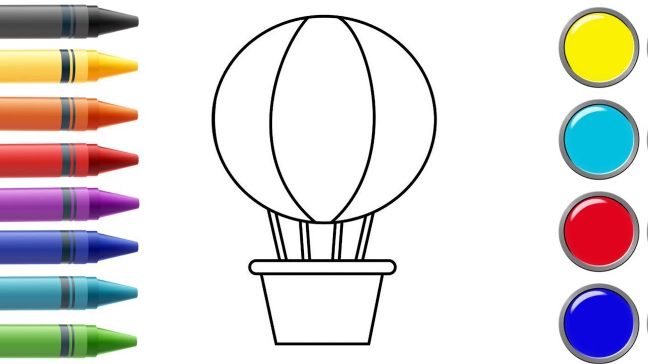 How to draw hot air ballon drawing | Air ballon step by step drawing ...