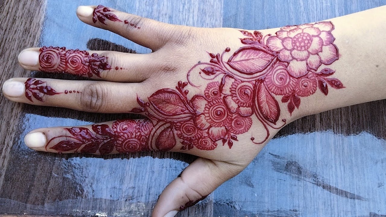 latest bale style mehndi design | red colour mehndi | henna by Maria ...