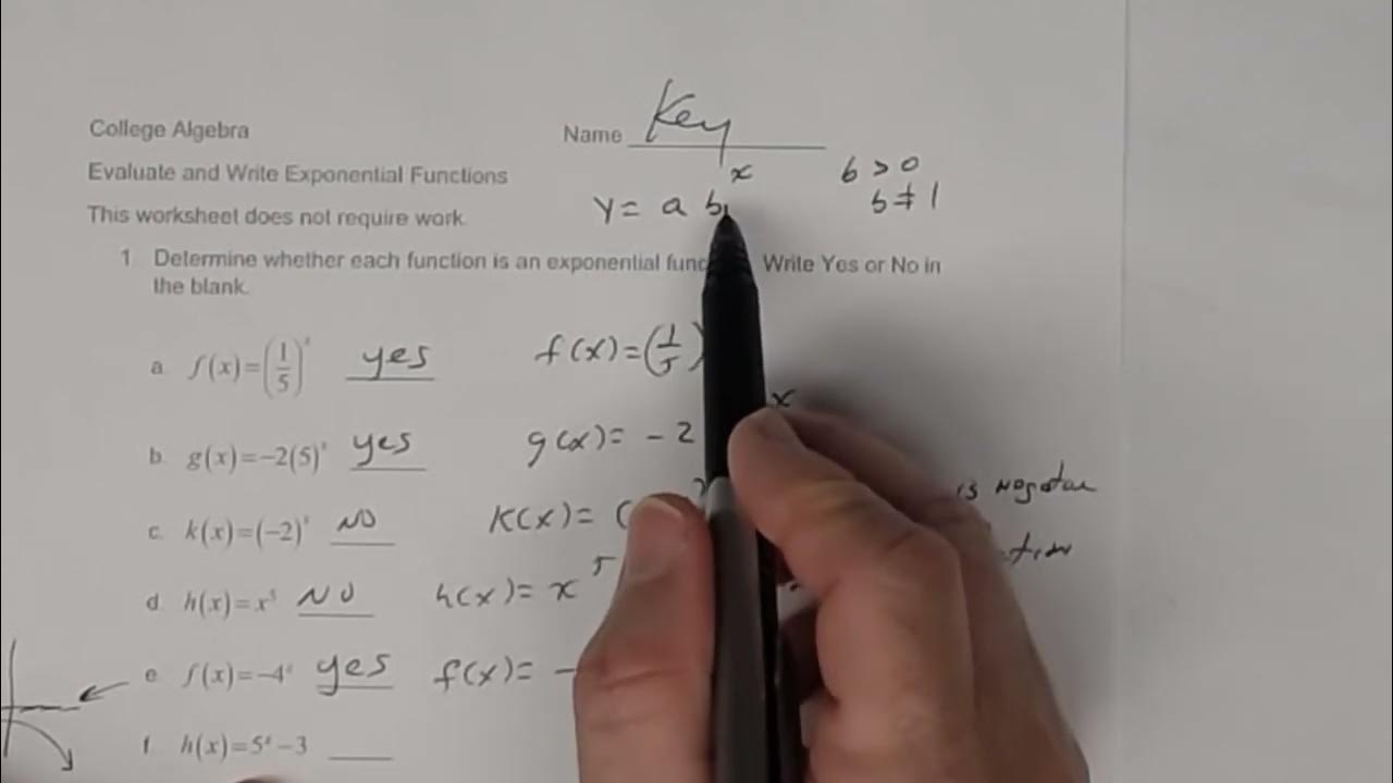 Evaluate and Write Exponential Functions - YouTube