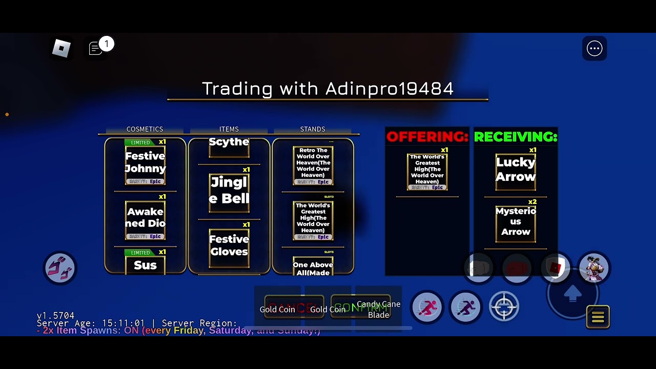 [YBA] Trading twghoh for 2 lucky arrows W/L/F? - YouTube