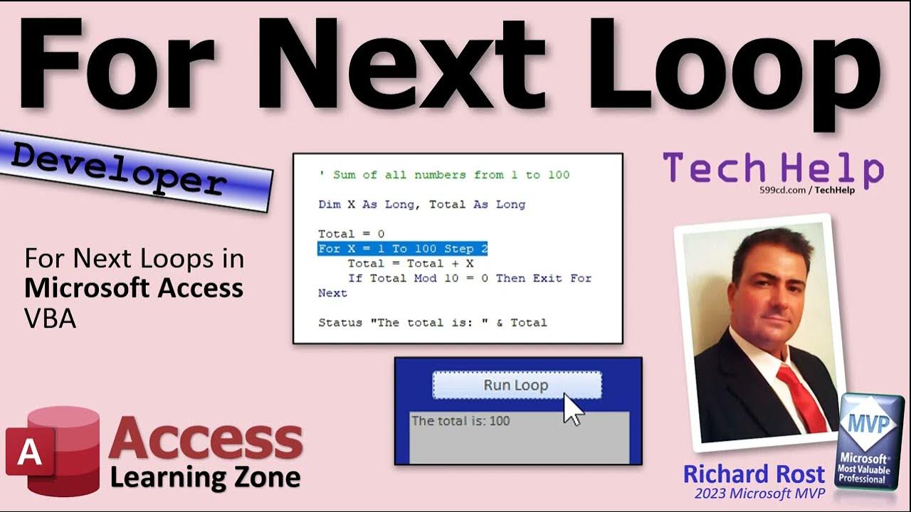 For Next Loops In Microsoft Access Vba Youtube