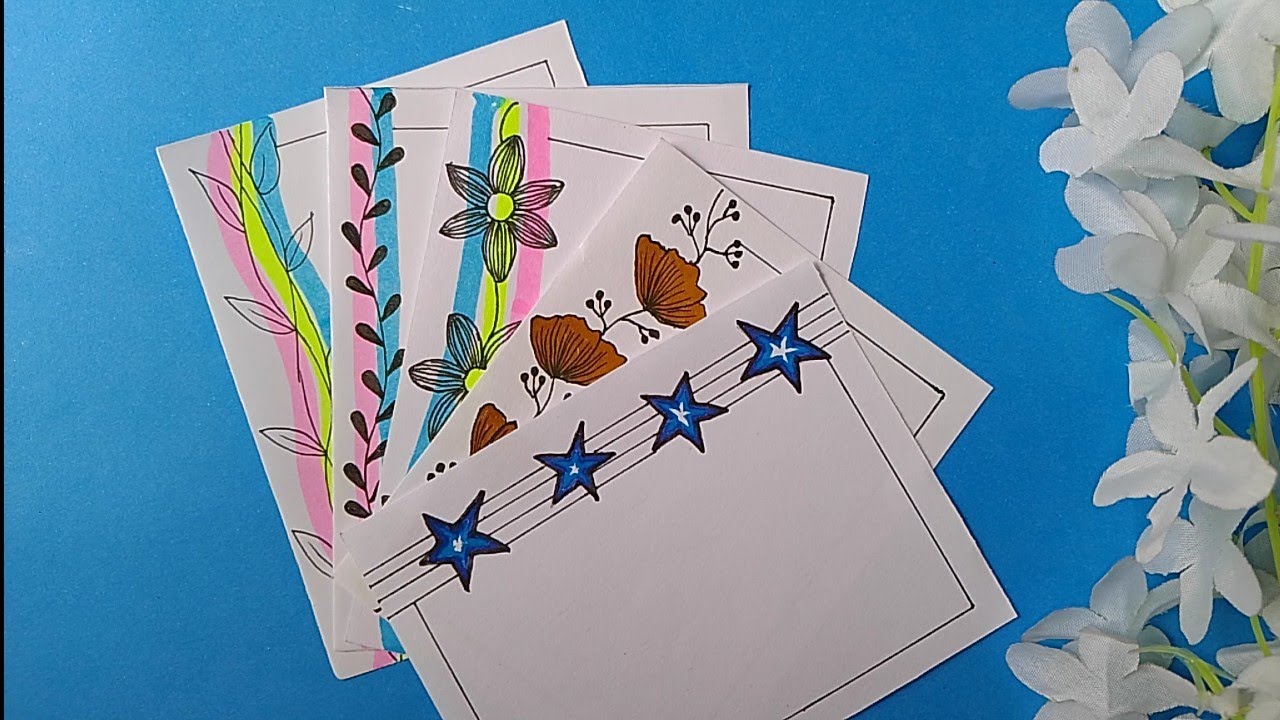 5 Easy and Cute Border Design || Border Design for Assignment, Project ...