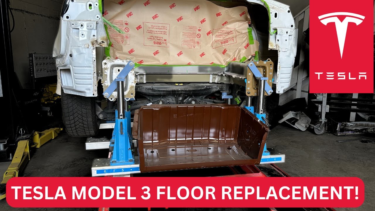 PART 2 Tesla Model 3 Rear End Structural Collision Repair Process - YouTube
