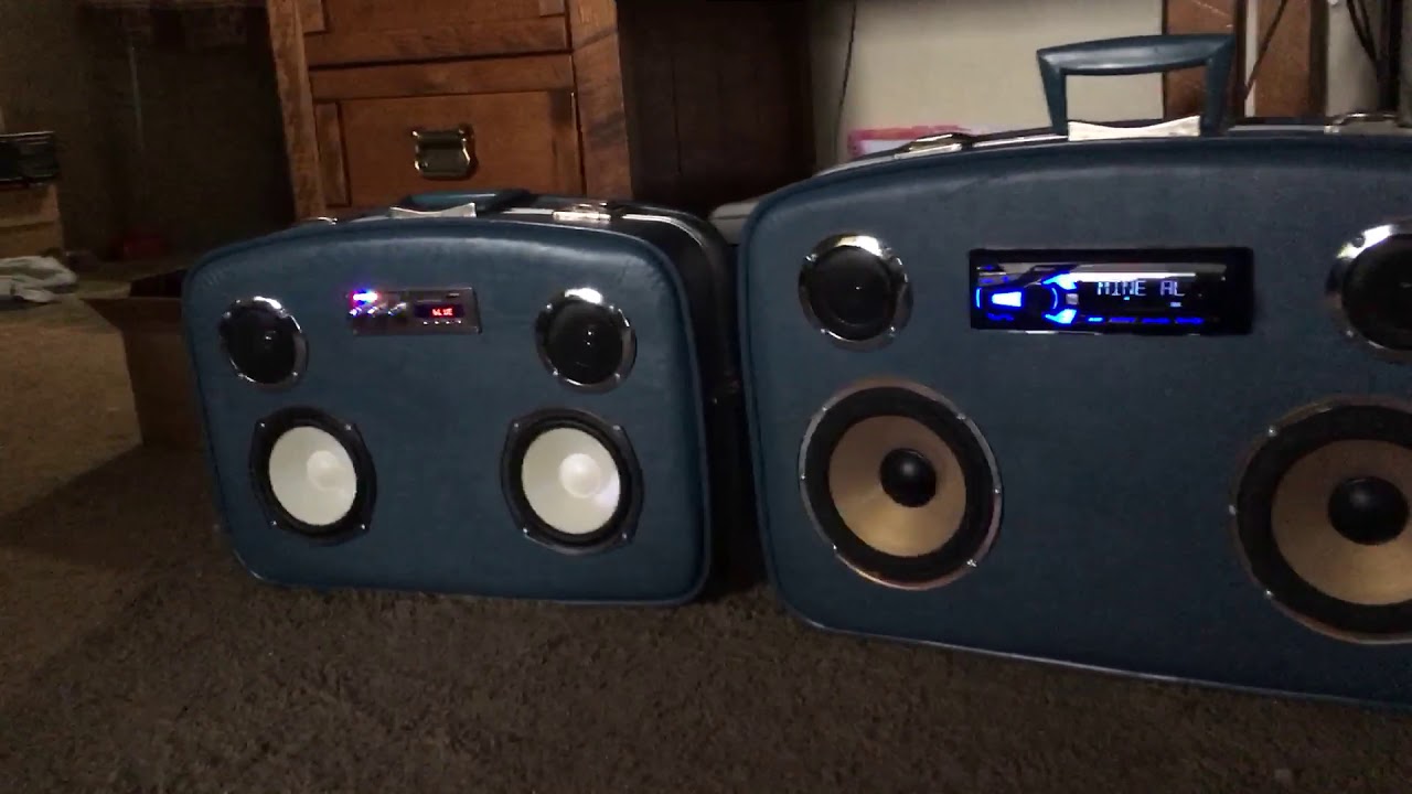Boombox Suitcase matched set (made by me) - YouTube