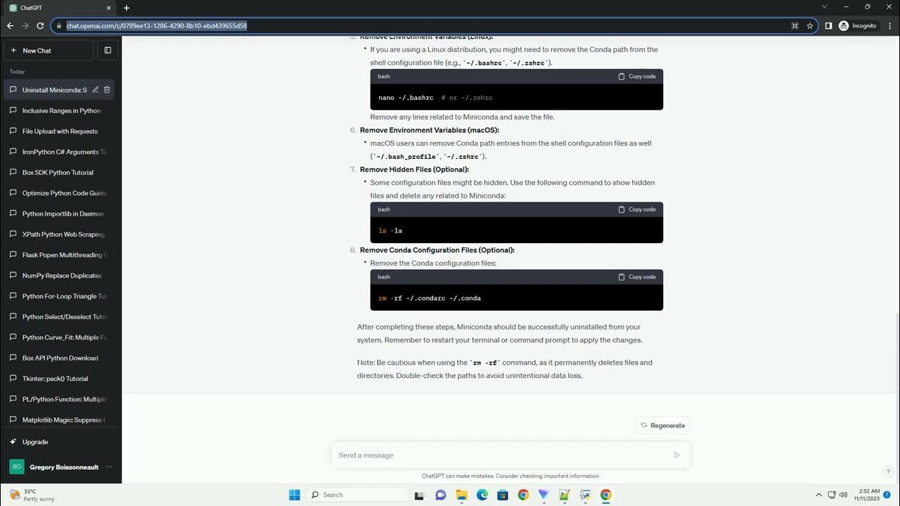 How to uninstall mini conda python - YouTube