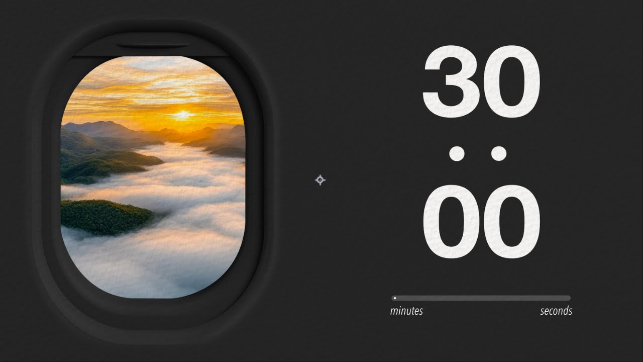2 Hour Study With Me | 30/10 | Airplane Window Pomodoro Timer | Cabin ...