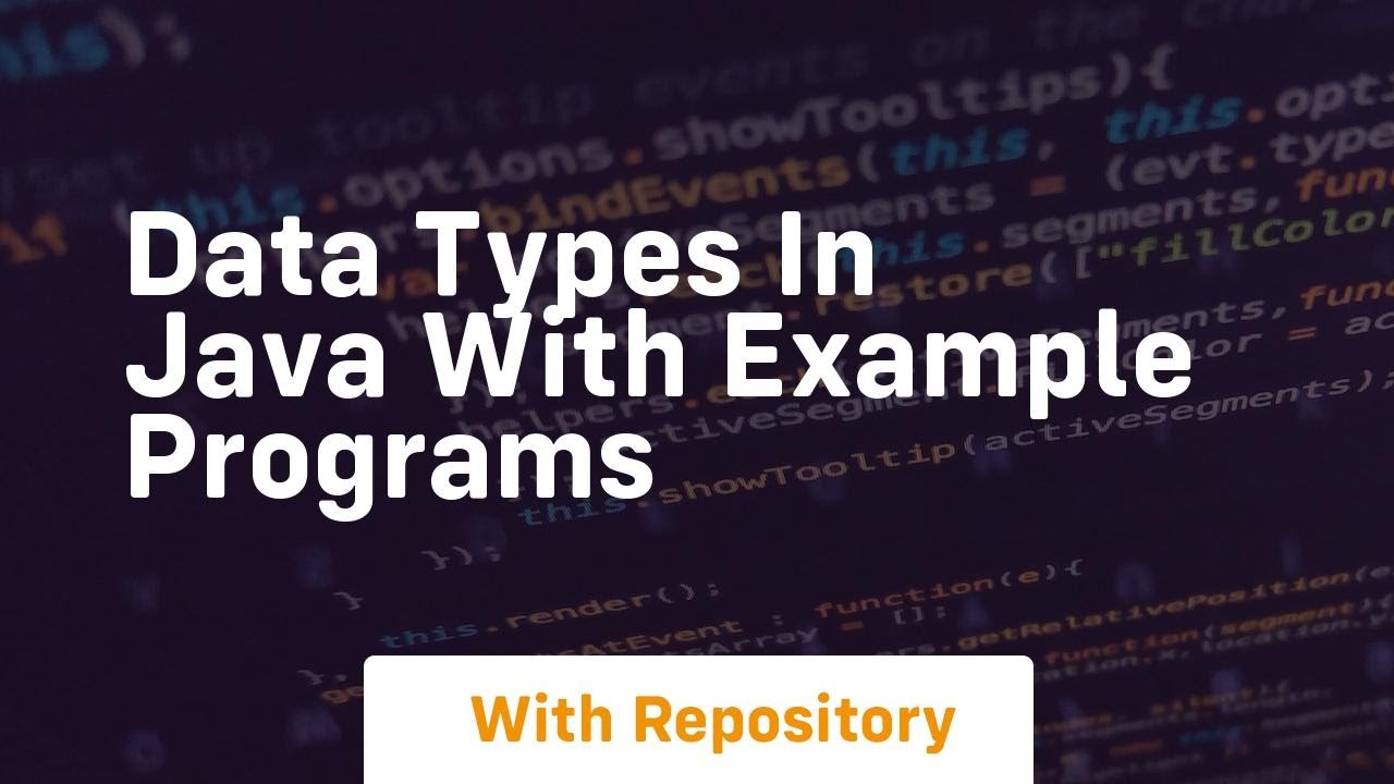 data types in java with example programs - YouTube