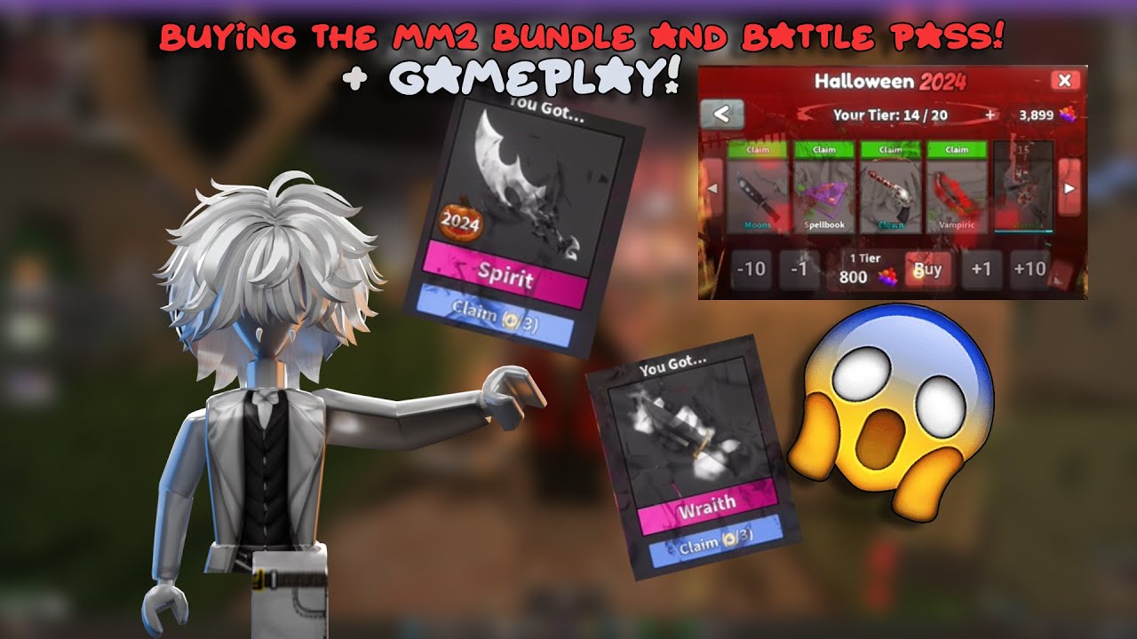 PLAYING MM2 WITH THE NEW SET?? *buying bundle and battle pass! - YouTube