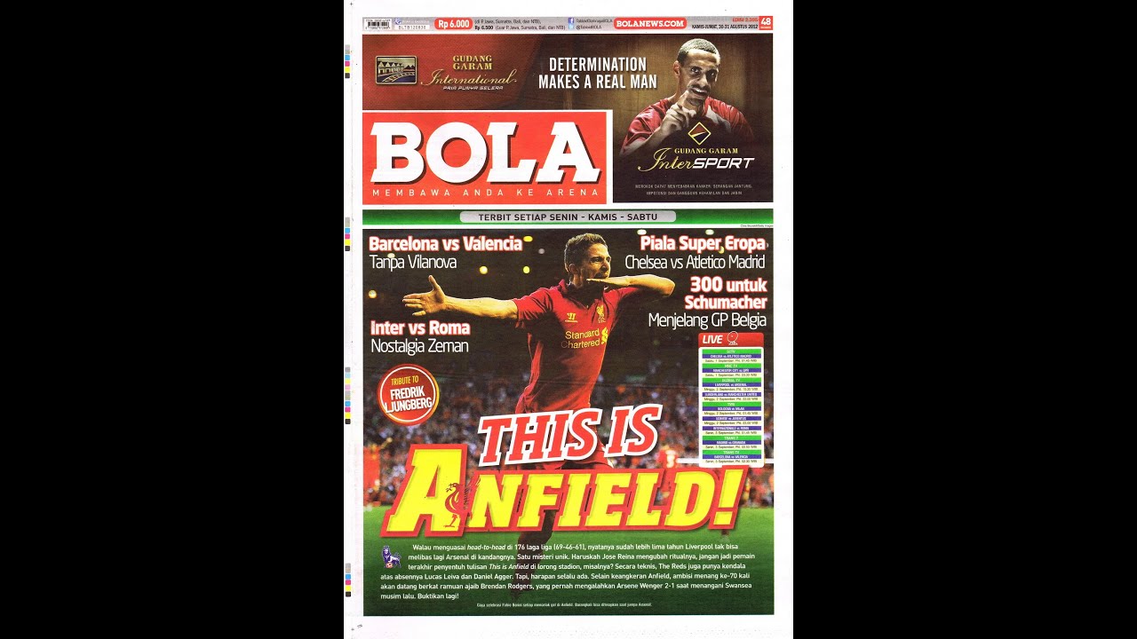 Tabloid BOLA ED 2395, Kamis, 2012-08-30 [This is Anfield!] - YouTube
