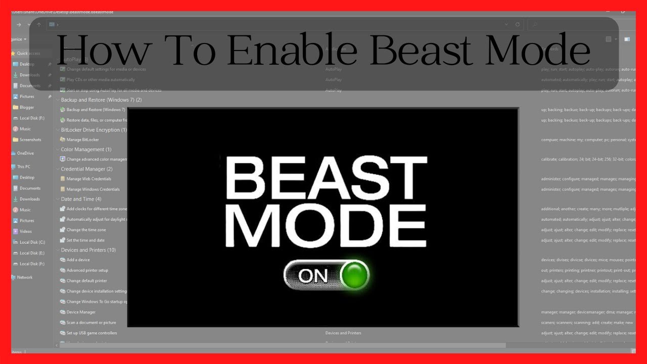 How To Enable Beast Mode On Windows - YouTube