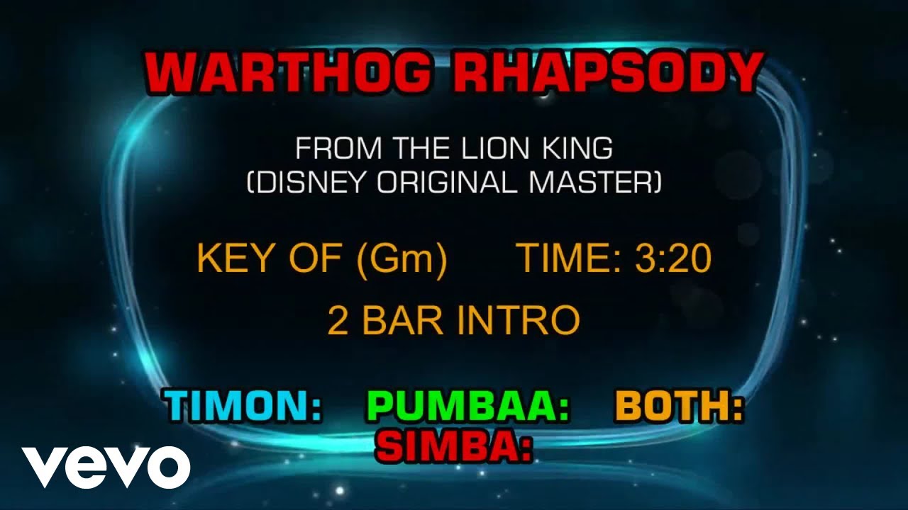 The Lion King (Disney Original Master) - Warthog Rhapsody (Karaoke ...