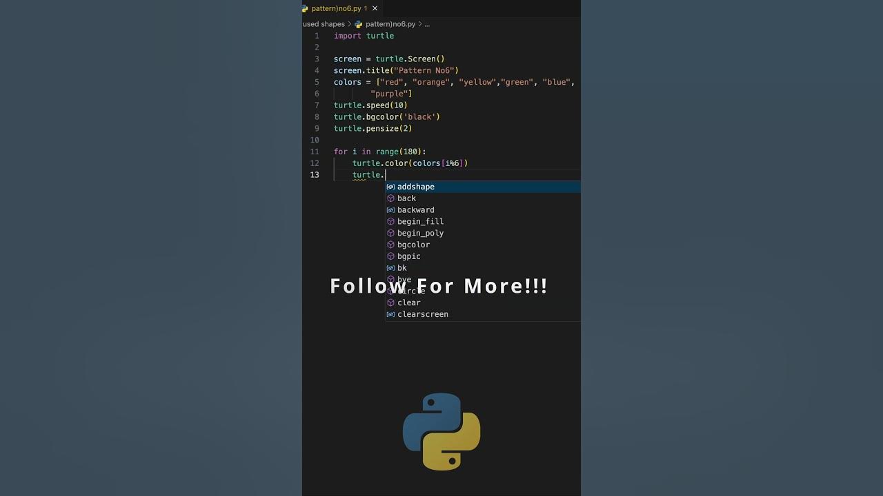 Asmr Progamming || Unique Shape 6 Python || #shorts#programming #asmr #asmrprogramming #lofi # ...